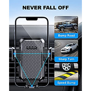 Car Phone Mount Vent Clip, Car Phone Holder Mount 360° Rotation, Adjustable Clip, Big Phone & Thick Case Friendly, Compatibility Fit for All 4"-7" Smartphone, Cell Phone Automobile Cradles Universal