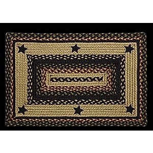 IHF Home Décor | Tartan Star Premium Braided Collection | Primitive, Rustic, Country, Farmhouse Style | Jute/Cotton | 30Days Risk Free | Accent Rug/Door Mat/Floor Carpet(27" x 48" Rect)
