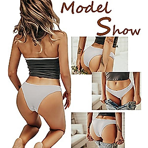 FINETOO 10 Pack Womens Cotton Underwear Sexy Stretch Bikini Panties Low Rise Hipster Ladies Soft V-Waist Cheeky S-XL