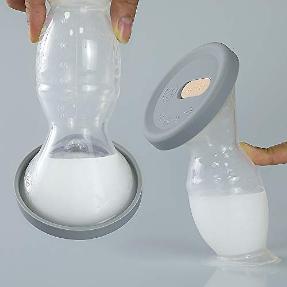 haakaa Manual Breast Pump 4oz/100ml(Base) - One-Piece Design with Upgrade Suction Base & Silicone Cap, Food Grade Silicone Milk Saver & Milk Catcher for Breastfeeding Moms