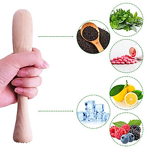 Set of 2, Cocktail Muddler Wood Bar Muddler, DaKuan Wooden Cocktail Muddler for Making Cocktails and Juice Drinks Tools（7.87 in/ 20 cm）