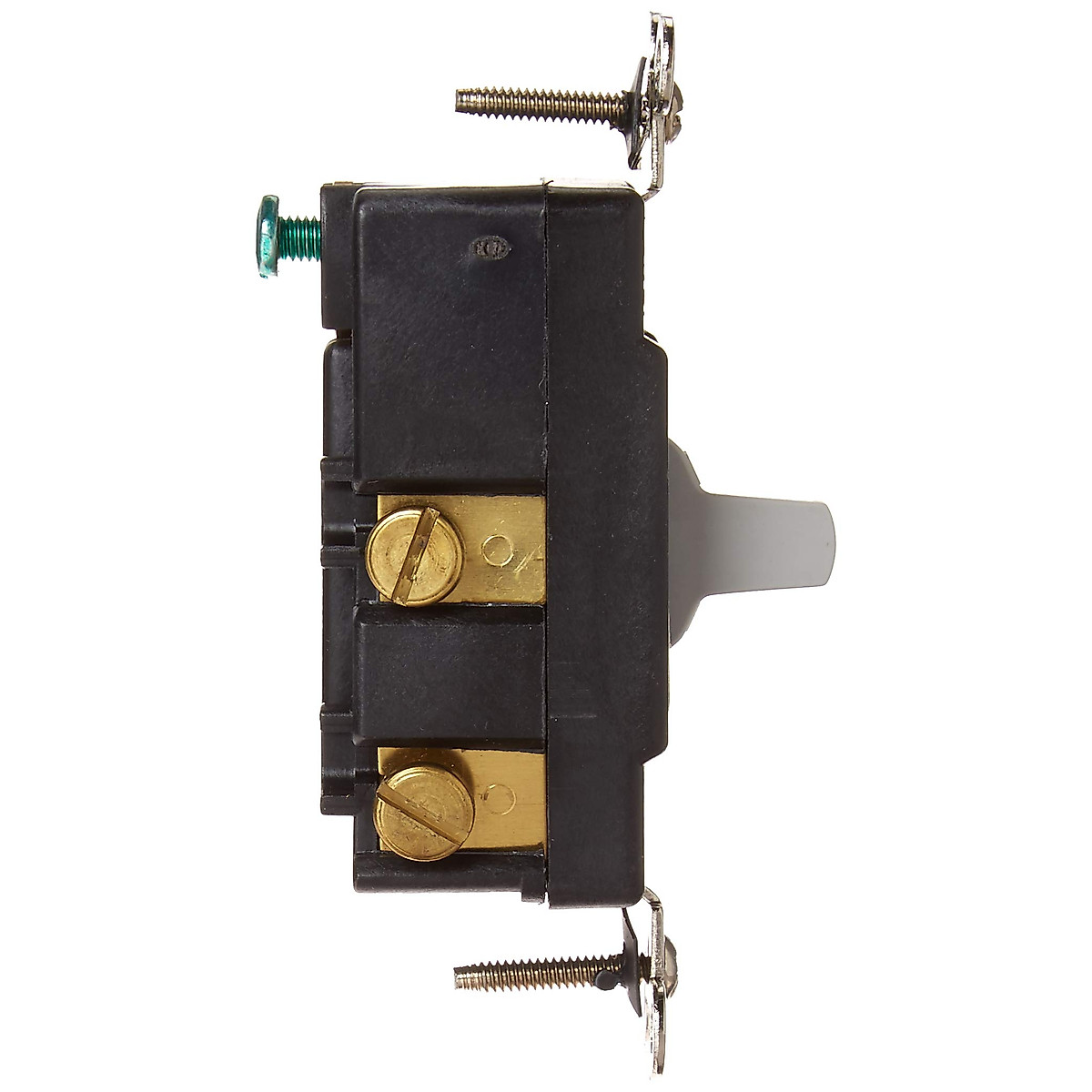Leviton 1257-GY 20 Amp, 120/277 Volt, Toggle, Double Throw, Center Off, Momentary Contact, Single-Pole AC Quiet Switch, Industrial Grade, Grounding, Gray
