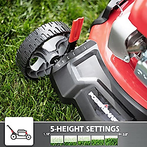 PowerSmart 21 in. 144cc 2-in-1 Walk-Behind Gas Lawn Mower, Mulching Push Lawn Mower, Red (DB8621CRX)