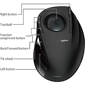 Elecom M-DT1DRBK Wireless 8-Button Tilt Mouse