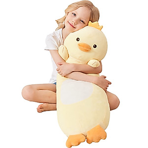 HAIJUNYA 36” Long Duck Plush Body Pillow, Kawaii Cute Yellow Ducks Stuffed Animals, Hugging Squishy Pillow Soft Plushies Toy, Gifts for Girls and Boys Valentines, Christmas, Birthdays
