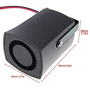 DriSentri Alert Siren, 12-24V Black 6 Tone Car Alarm Auto Warning Siren Horn for Motorcycle Car Vehicle