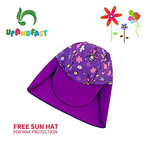 upandfast Baby Swimsuits UPF 50+ Sun Protection Long Sleeve One Piece Zip Swimwear(Purple, 6-9 Months)