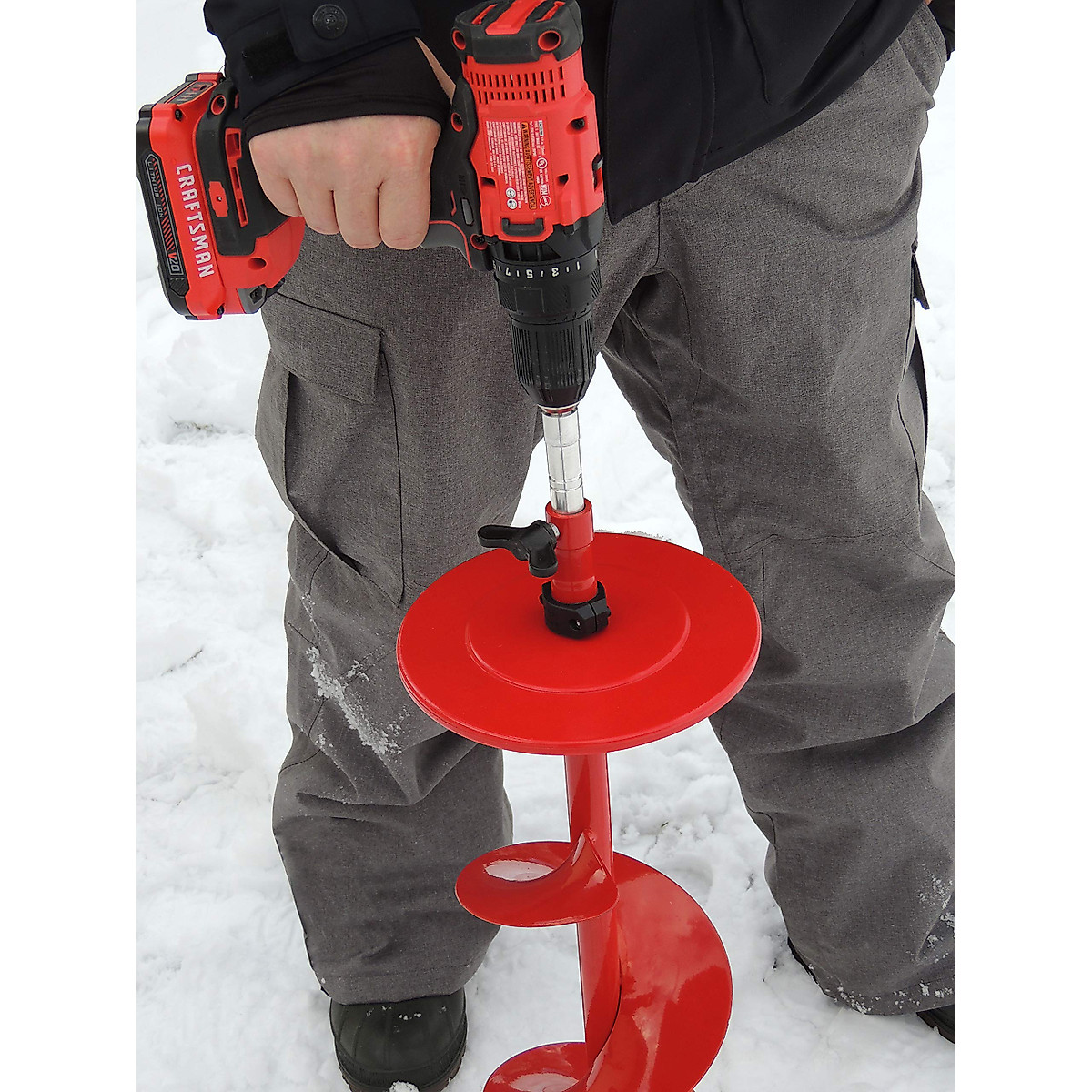 Ice Fishing Auger Stopper Disc- Prevent Auger Blade from Slipping Beneath The Ice- for use with Cordless 20volt Lithium Battery Powered Drills (9", Auger Stopper Disc)