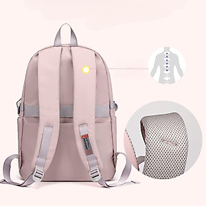 Kawaii Pastel Backpack Back to School Essential Large Capacity Aesthetic Backpack (Orange)