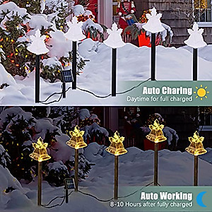 Bstge Christmas Decorations,Solar Christmas Stake Lights,Outdoor Christmas Lights for Lawn Patio Garden Yard Decoration
