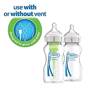 Dr. Brown’s Natural Flow® Anti-Colic Options+™ Wide-Neck Glass Baby Bottles 5 oz/150 mL, with Level 1 Slow Flow Nipple, 3 Pack, 0m+