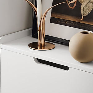 Haotian White Shoe Cabinet Entryway with 3 Flip-Drawers, Narrow Storage Freestanding Shoe Rack, Slim Shoe Organiazer, Hidden Shoe Cupboard, FSR151-H-W