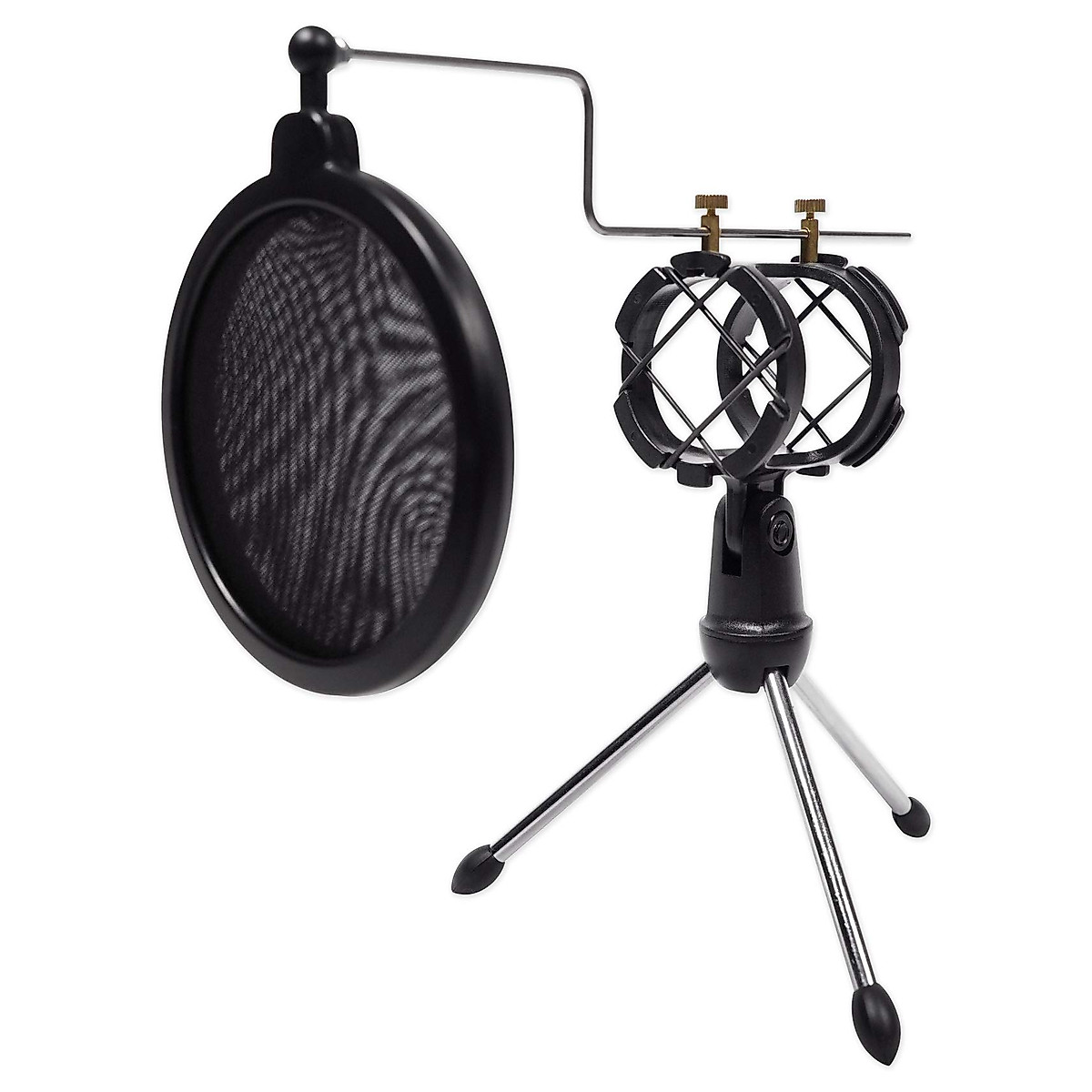 Rockville RTMS21 Desktop Tripod Microphone Stand with Pop Filter + Shock Mount