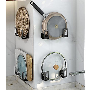 stainless steel pan Lid Holder wall-mounted pan Lid Holder black Pan Lid Holders wall-mounted chopping board rack stainless steel Chopping Board Rack Chopping Board Rack Kitchen wall holder