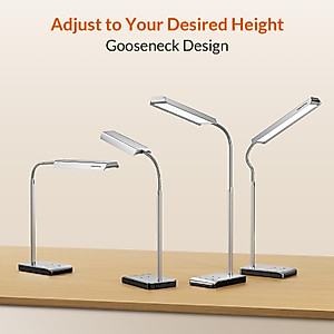 LEPOWER-TEC LED Desk Lamp for Home Office, 750LM Eye-Caring Reading Desk Light, 12W Gooseneck Lamp for Desk, Touch Table Lamp with 3 Timer Function, 60 Lighting Modes, Bright Desk Lamps for Study