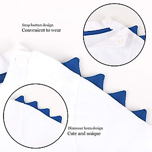 AMZTM 1st Dinosaur Birthday Boy T-Shirt Baby Boy One 1 Year Old Birthday Shirt Outfit First Dino Birthday Party Boy Top Tee White