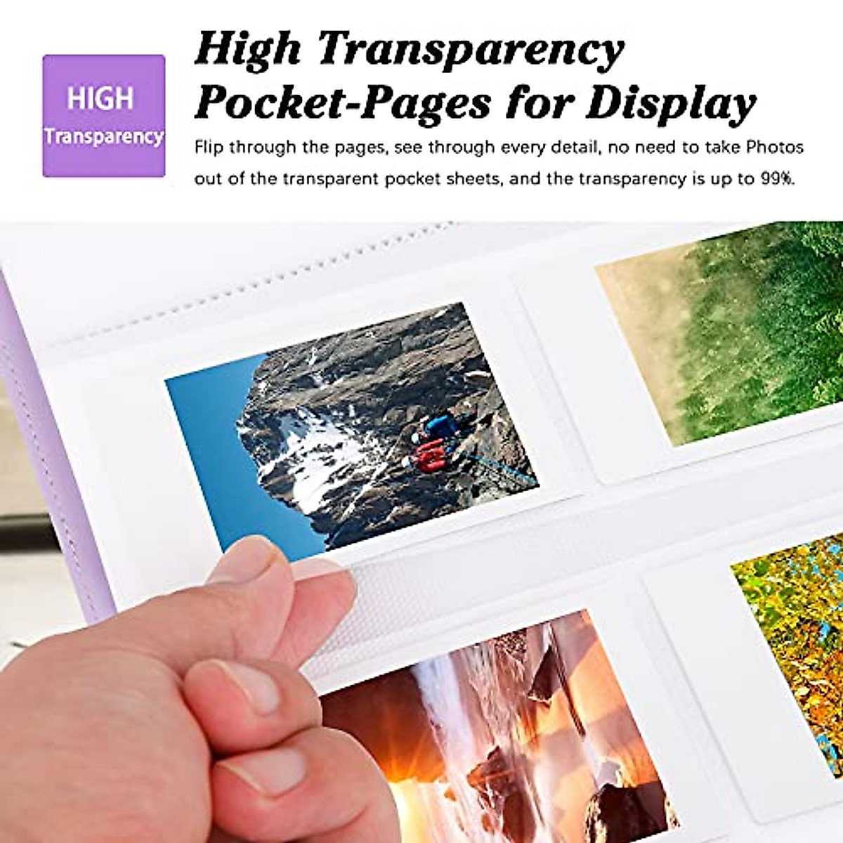 256 Photos Album for Fujifilm Instax Mini Camera, Polaroid 2”x3” ZINK Pictures, 2x3 Photo Album Book for Fujifilm Instax Mini 1112 9 90 70 40 8 Instant Camera, Polaroid Snap PIC-300 Z2300 Camera (purple)