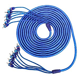 Skar Audio 17-Foot 6-Channel Twisted Pair RCA Interconnect Cable for Personal Computer- SKAR6CH-RCA17