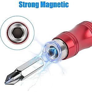 SUNJOYCO 3PCS 1/4" Magnetic Pivot Drill Bit Tip Holder, 105° Right Angle Drill Adapter Extension Impact Driver Bendable in 20° Angle for Corner