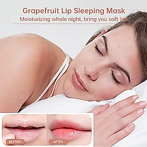 ANAIRUI Lip Therapy Set - Collagen Lip Care Kit - Lip Sleeping Mask & Sugar Lip Scrub, Lips Plumping Mask for Lip Line Wrinkle Treatment, Lip Balm & Moisturizer for Dry Chapped Lips, Exfoliating Repairing Lips Overnight (Grapefruit & Collagen)