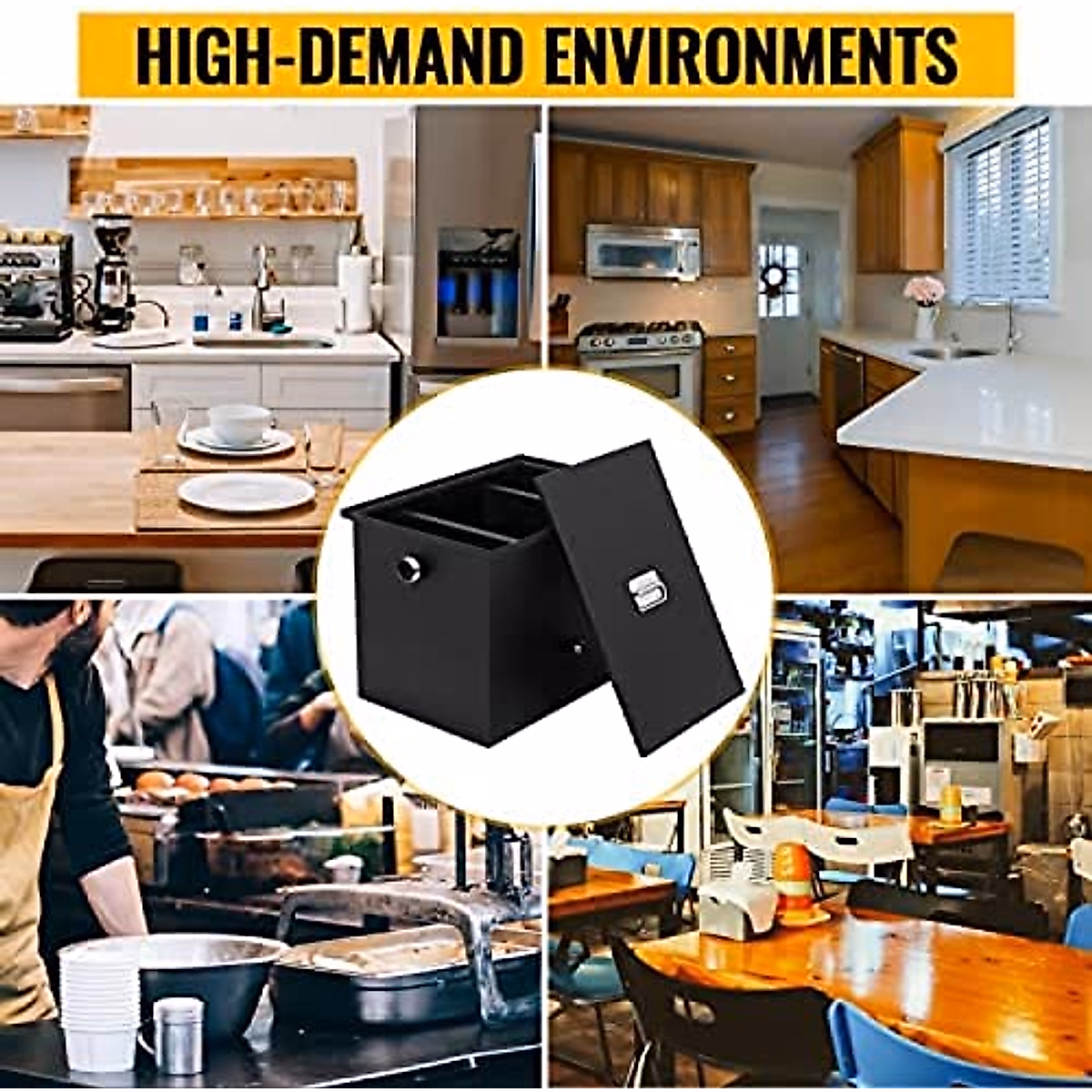 8-70 LBS Grease Capacity Carbon Steel Grease Interceptor, Commercial Grease Interceptor Trap Grease Trap Under Sink For Restaurant Cafe,30 LB