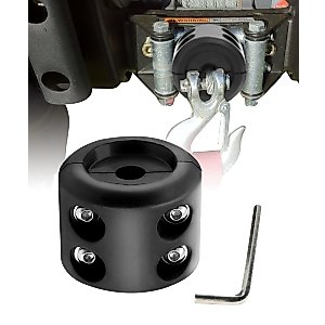 Rubber Winch Stopper,Winch Cable Hook Stopper,Rubber Rope Line Saver,Winch Cable Hook Rubber Stopper with Stainless Steel Screws and Nuts,Rubber Hook Stopper for Synthetic Winch Rope (Black)