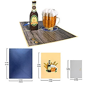 GREETING ART Beer Pop Up Card,8×6-3D Greeting Card, Pop Up Birthday Card for Dad, Brother or Friend,Happy Father's Day Card, Retirement Cards for Men