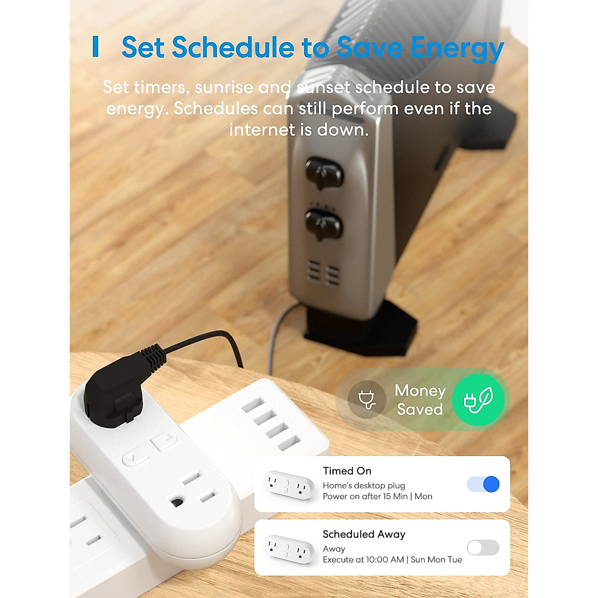 Meross WiFi Dual Smart Plug 15A Smart Outlet Supports Apple HomeKit, Siri, Alexa, Echo and SmartThings, 2 in1, Voice & Remote Control, Timer, No Hub Required, 2.4G, 2 Pack