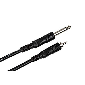 Hosa CPR-110 1/4" TS to RCA Unbalanced Interconnect Cable, 10 Feet