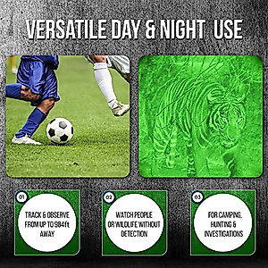 Bush Tech Night Vision Binoculars, Military-Grade Infrared Binoculars with Camera for Hunting and Surveillance, Day and Night High-Power Binoculars with 3X Digital Zoom, 984ft Range, 2.31” LCD Display