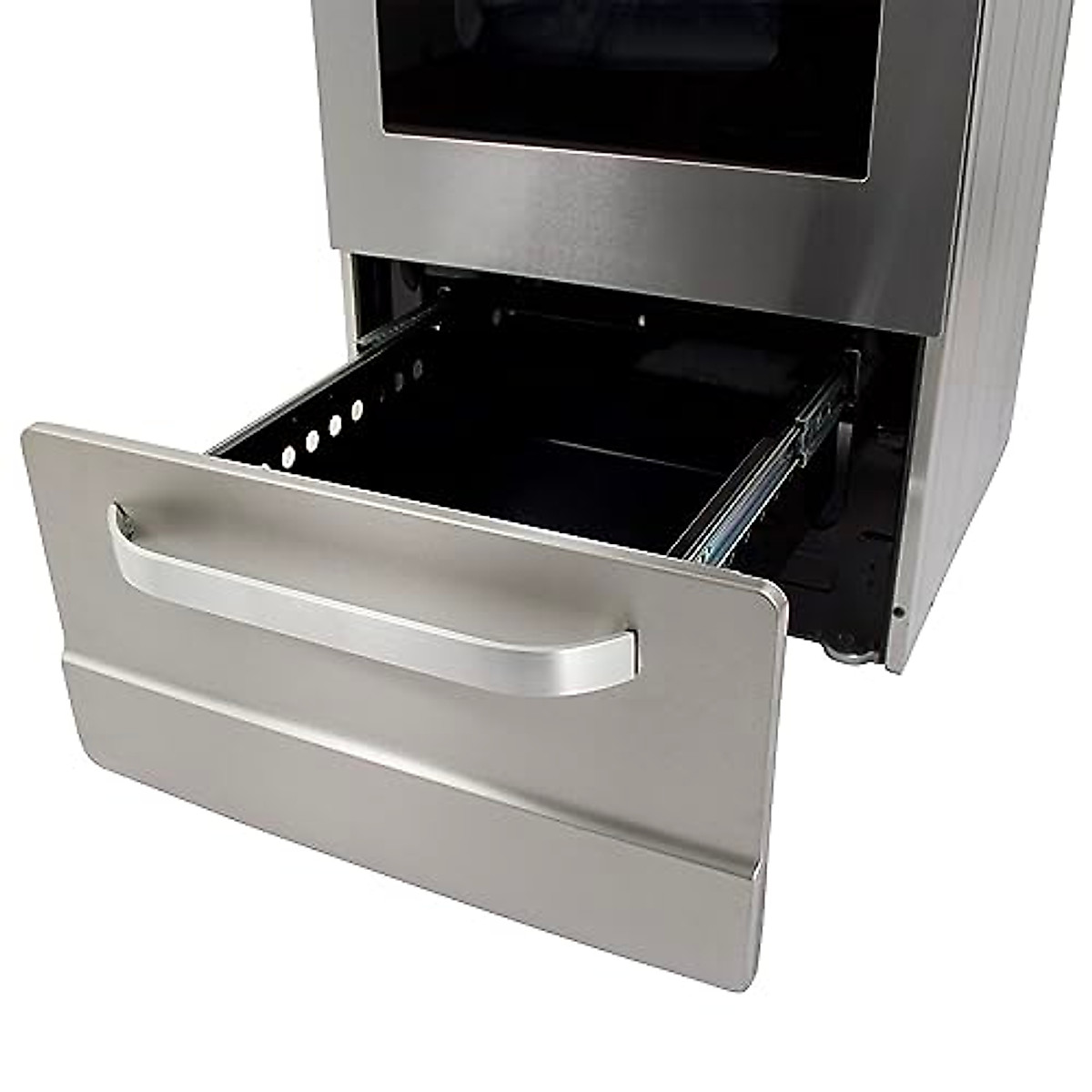 West Bend WB200ERPSS 20-Inch Electric Range, Compact Design, Top with 4 Cooking Zones, Glass Oven Door, Storage Drawer, and Rotisserie Accessories, 2.0 Cu. Ft, Stainless Steel, Metallic