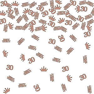 Helewilk Dirty Thirty Confetti, Glittery Paper Confetti for Women 30th Birthday Party Decoration, Scatters for Thirty Years Birthday Table Decoration, Birthday / Anniversary DIY Craft Supplies, 120 Pcs (30 dirty 30)