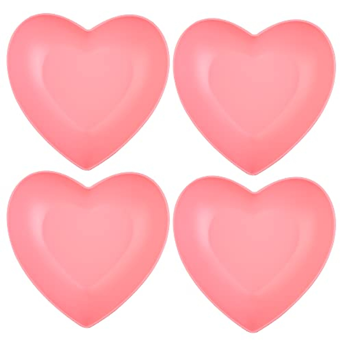 XUEJUN Bamboo Fiber Big Heart-shaped Bowls pink Deep Heart Plates Salad Bowl/Fruit Bowl for Desserts/Pasta/Dinner, 9.7inch