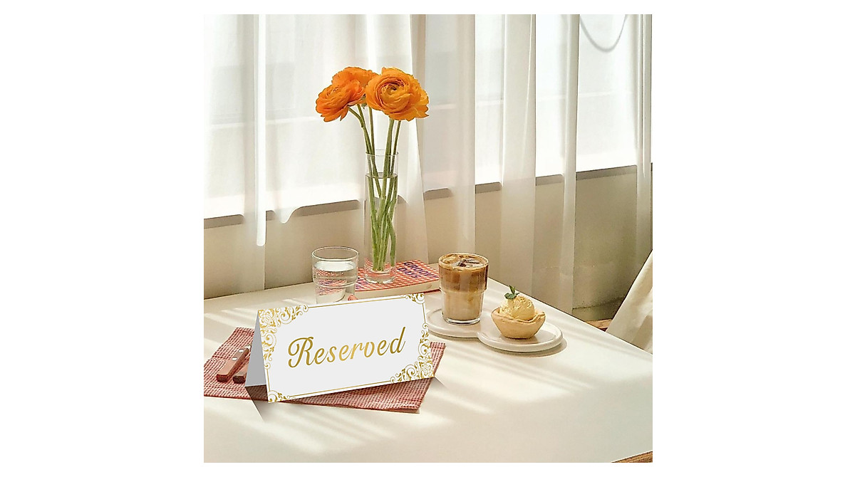 Elegant Gold Reserved Table Signs - 18 Pack for Events