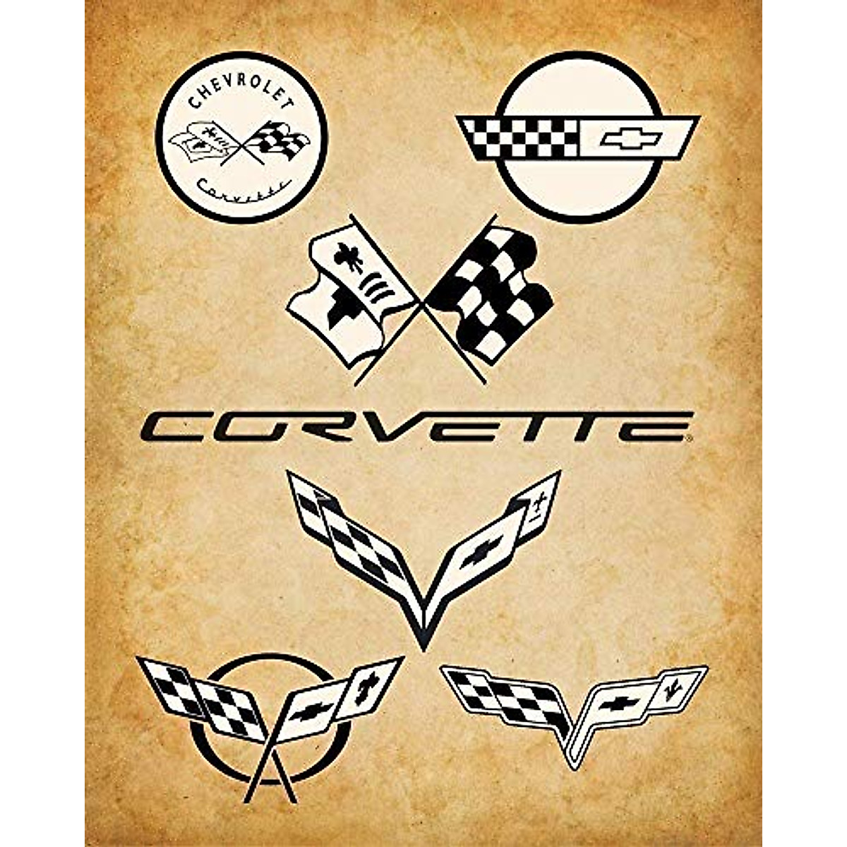Original Corvette Patent Art Prints - Set of Four Photos (8x10) Unframed - Makes a Great Man Cave Decor and Gift Under $20 for Corvette Owners and Car Enthusiasts