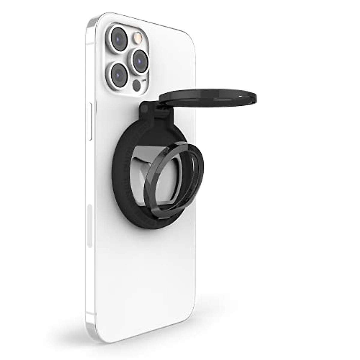 STM MagLoop – Designed for MagSafe iPhone – Magnetic 3-in-1 Accessory – Finger Loop Grip, Kickstand and Bottle Opener – Black (stm-936-327Y-01)