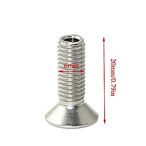 PZRT 2pcs Cylindrical Hollow Hexagon Socket Screw 304 Stainless Steel Lamp Threading Screws Through Hole Bolt with Hex Nut M6x20mm