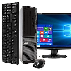 Dell Optiplex 990 Desktop Computer Package - Intel Quad Core i5 3.1-GHz, 16GB RAM, 2TB HDD, 22 Inch LCD, DVD, Keyboard, Mouse, WiFi, Windows 10 Professional (Renewed)