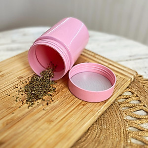 Stash Jar Smell Proof Container (500mL) for Herbs, Spices, Coffee, Teas & More, Double Sealed Air Tight Jar, Thick UV Protection Glass, Smell Proof Herb Storage, x2 Resealable Smell Proof Bags (Pink)