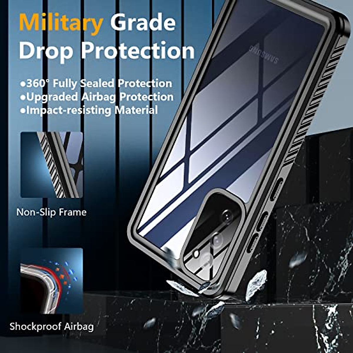 Temdan for Samsung Galaxy S20 FE Case 5G Waterproof, Built in Screen Protector 360° Full Body Heavy Duty Shockproof IP68 Waterproof S20 FE Case for Samsung S20 FE 5G 6.5" Black