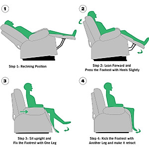 ANJ Swivel Rocker Recliner Chair Nursery, Manual Fabric Small Rocking Recliner, Modern Rocking Reclining Chairs for Living Room, Bedroom, Small Space (Gray)