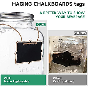 2 Pack Drink Dispenser Beverage Dispenser with Spigot Each 1 Gallon Glass Drink Dispensers for Parties Lemonade Sangria Dispenser Mason Jar Drink Dispensers with Chalkboards