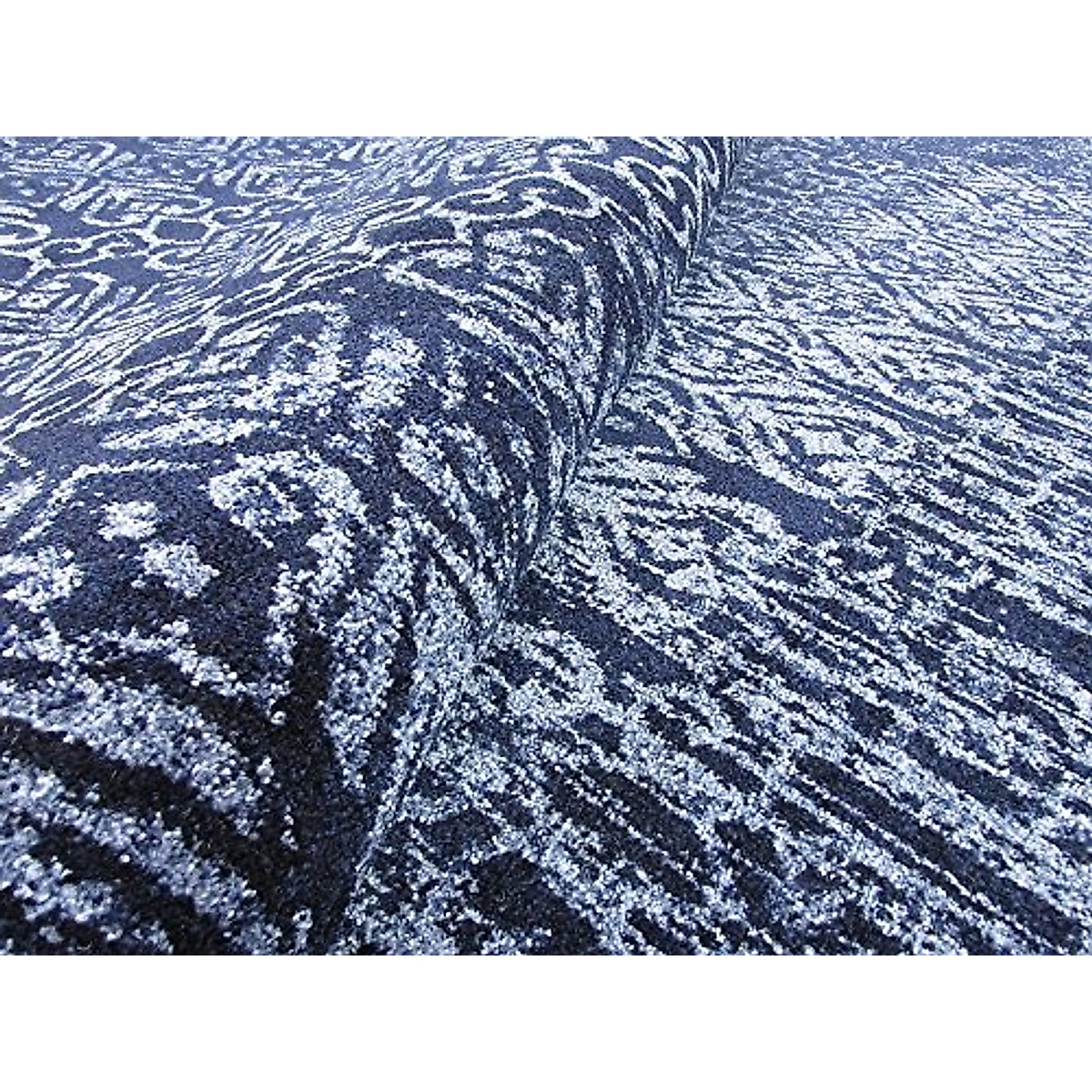 Unique Loom Del Mar Collection Area Rug - Jennifer (10' 6" x 16' 5" Rectangle, Blue/ Navy Blue)