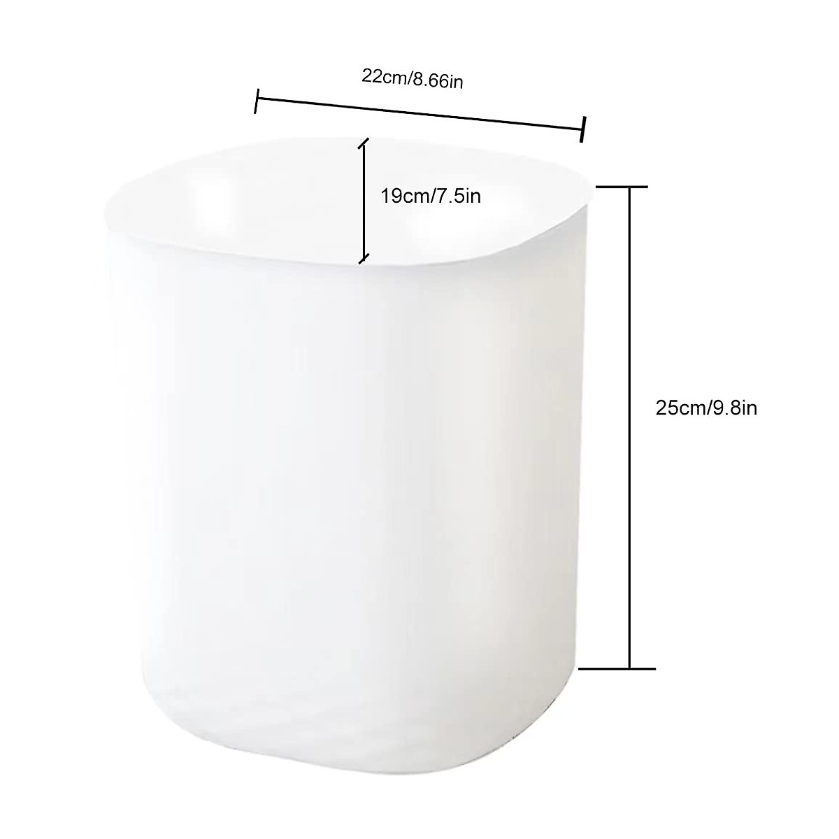 Diyalor Small Trash Can for Bathroom with 60 Trash Bags,2.3 Gallon Bathroom Garbage Can Wastebasket (1, White)