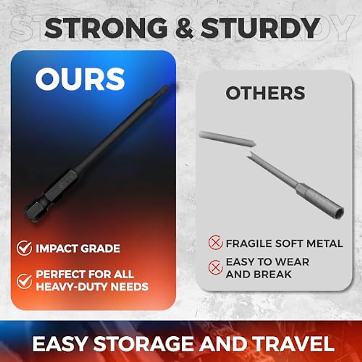 InPower Torx Bit Set, 12-Piece Security Bit Set, S2 Steel Tamper Proof Star Bit Set with Bit Holder, 3" Long Drill Bit, 1/4" Hex Shanks