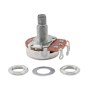 MusiclilyFull Size A500K Guitar Potentiometers Long Split Shaft Pots for Fender Stratocaster Telecaster Les Paul LP Electric Guitar Bass (Pack of 2)