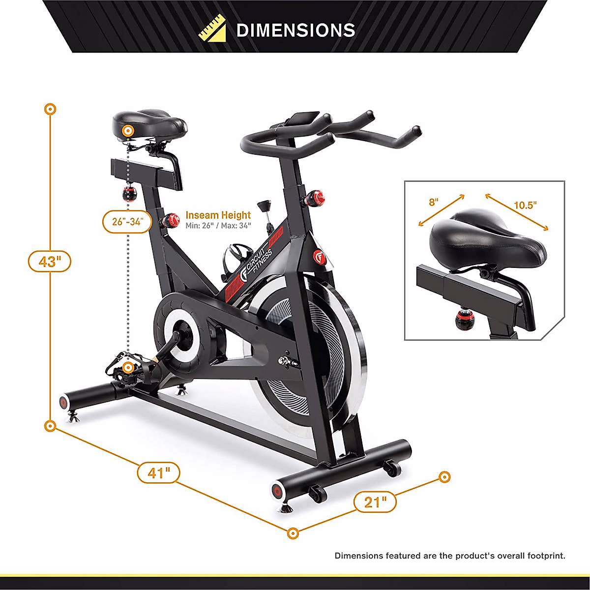 Circuit Fitness Club Revolution Cycle for Cardio Exercise - Red