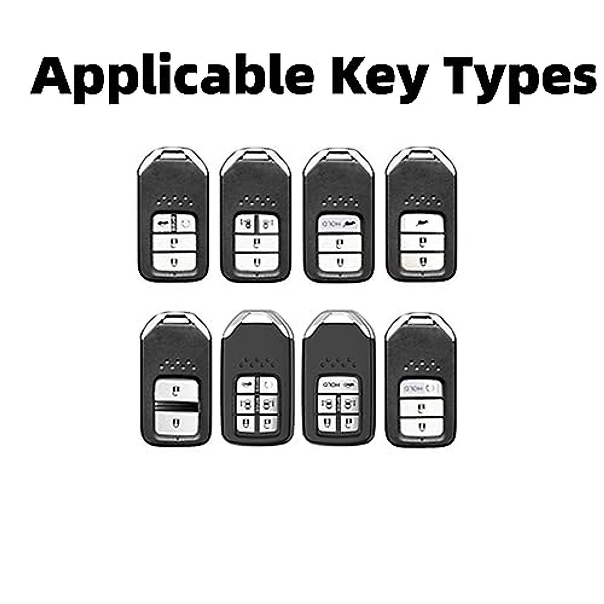 Real Carbon Fiber Key Fob Cover, Zinc Alloy Key Cover,Keychain Key Fob Case Compatible with Honda Accord Civic CRV Pilot Ridgeline Odyssey Passport (TpyeB-Black)