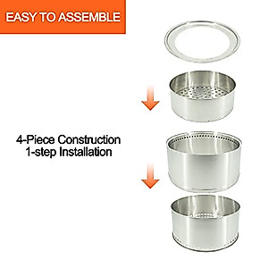 Yumpanda 16" Smokeless Outdoor Fire Pit Stove Wood Campfire Grill for Outside Stainless Steel