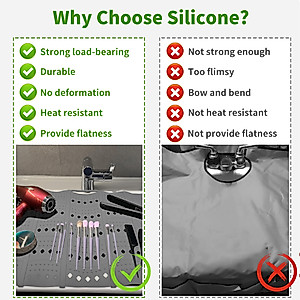 Mofason Bathroom Sink Top Cover Space Saver,Silicone Makeup Organizer Mat for Over Countertop,Small Bathroom Must Haves Accessories Rv Camper Travel Foldable Gadgets-Grey